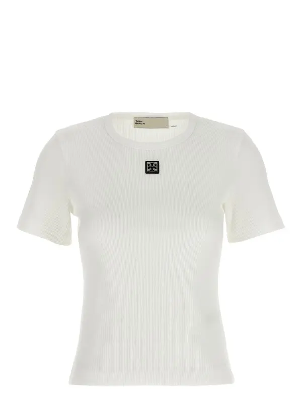 Tory Burch Logo Plaque T-shirt - White