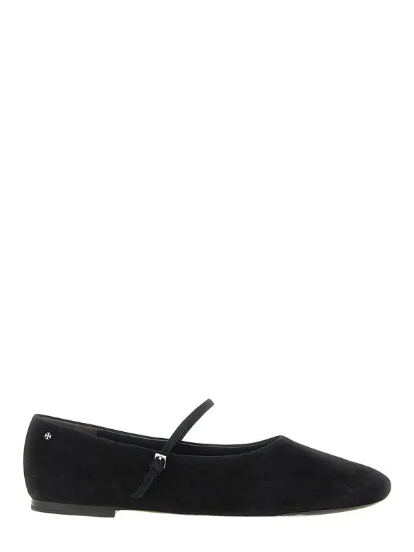 Tory Burch Suede Ballet Flats - Black