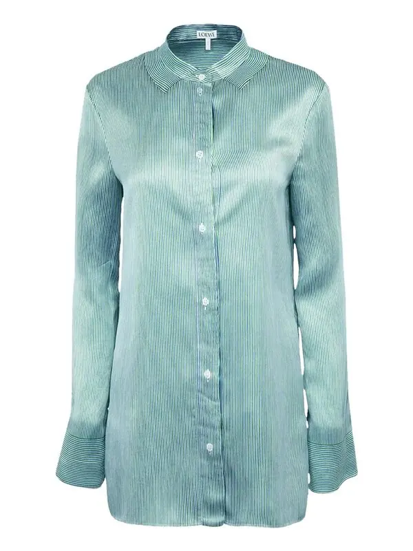 Loewe Striped Silk-blend Shirt - Blue