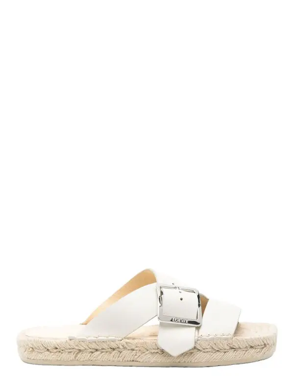 Loewe Petal Leather Sandals - White