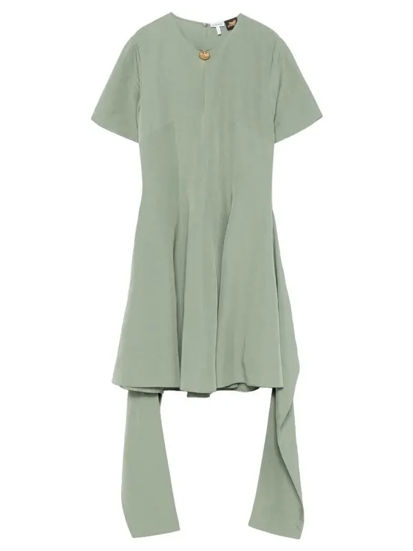 Loewe Pebble Linen Blend Short Dress - Green