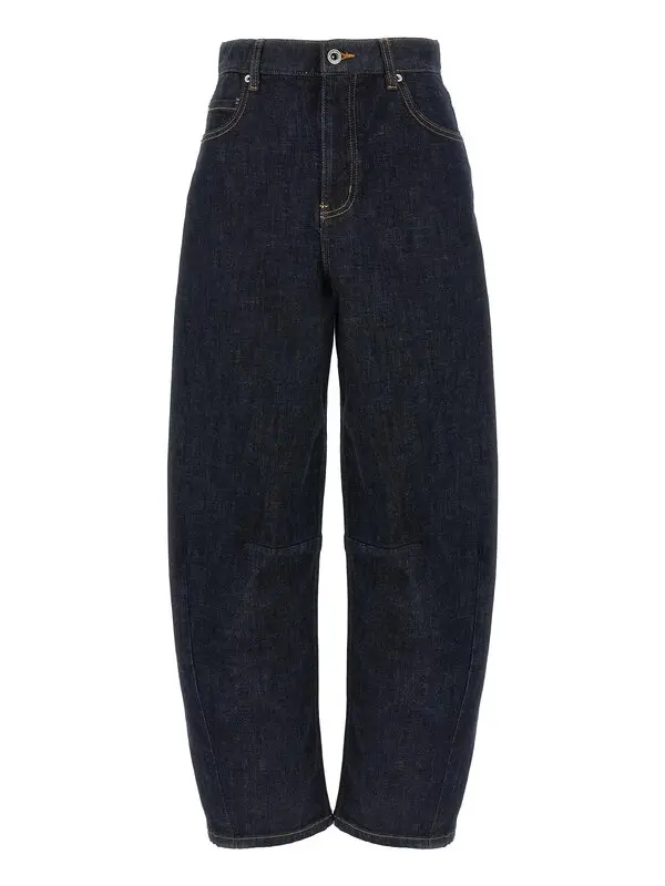 SELF-PORTRAIT Indigo Barrel Leg Jeans - Blue