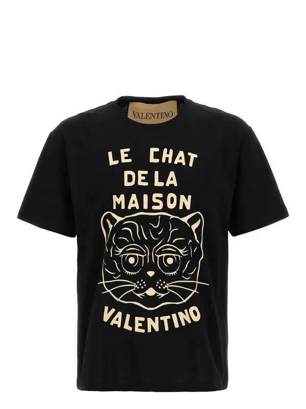 Valentino Garavani Le Chat De La Maison' T Shirt - Black