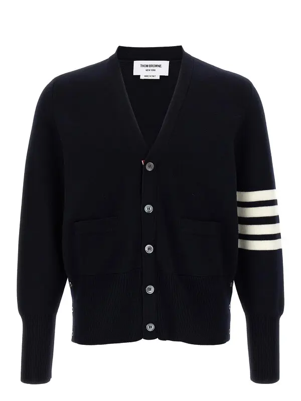 Thom Browne 4-bar Wool Cardigan - Blue