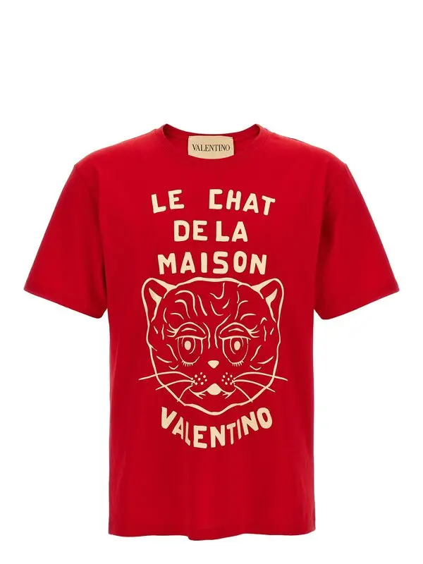 Valentino Garavani Le Chat De La Maison' T Shirt - Red