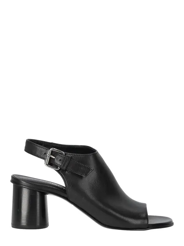Elena Iachi Heeled Leather Sandals - Black