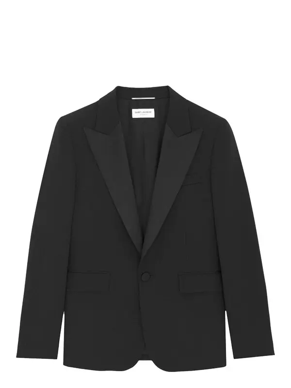 Saint Laurent Grain De Poudre Smoking Jacket - Black