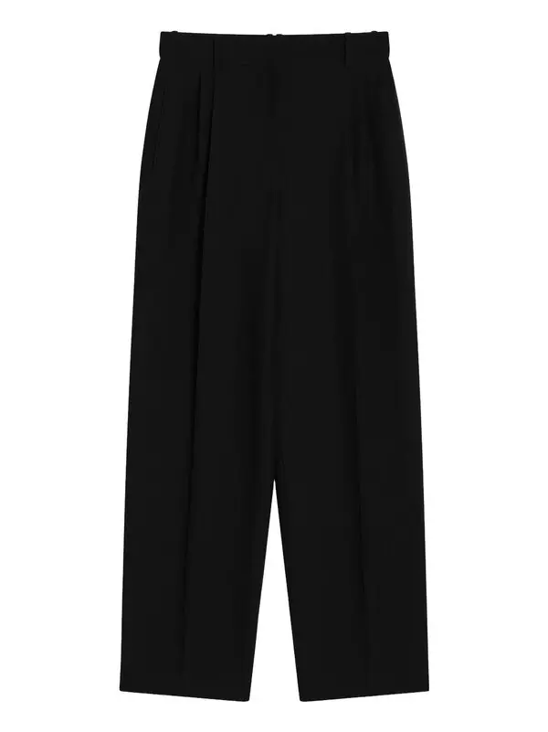 THE ROW Lilas Trousers In Wool And Linen - Black