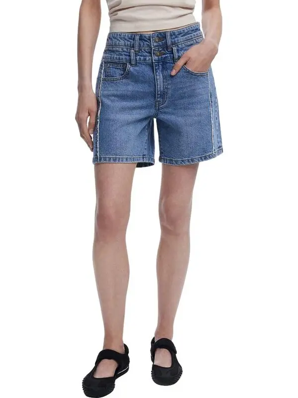 Desigual Stretch Denim Shorts - Blue