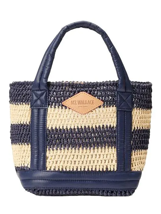 Mz Wallace Mini Crochet Tote - Dawn/natural Stripe