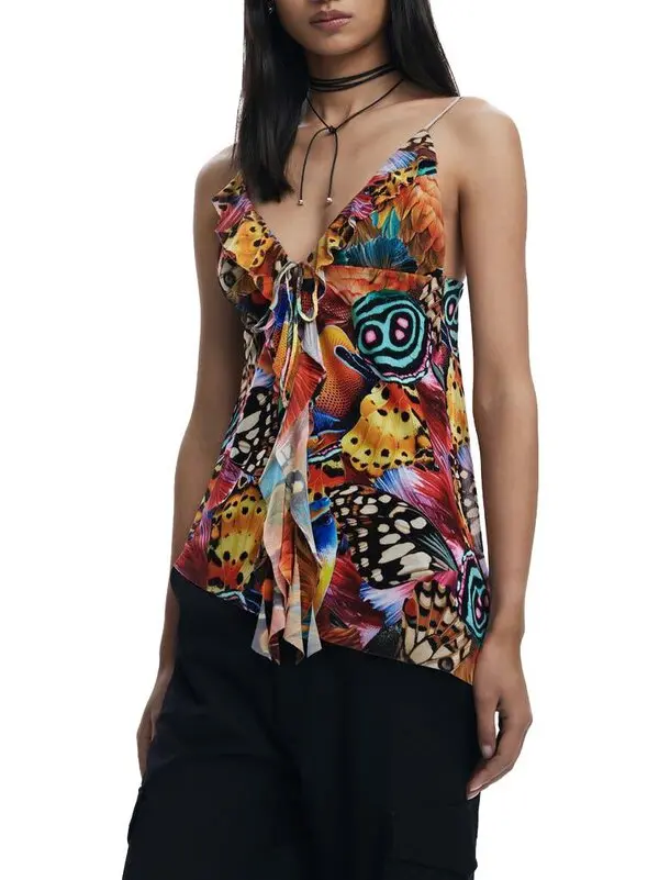 Desigual Ruffle Cami - Black