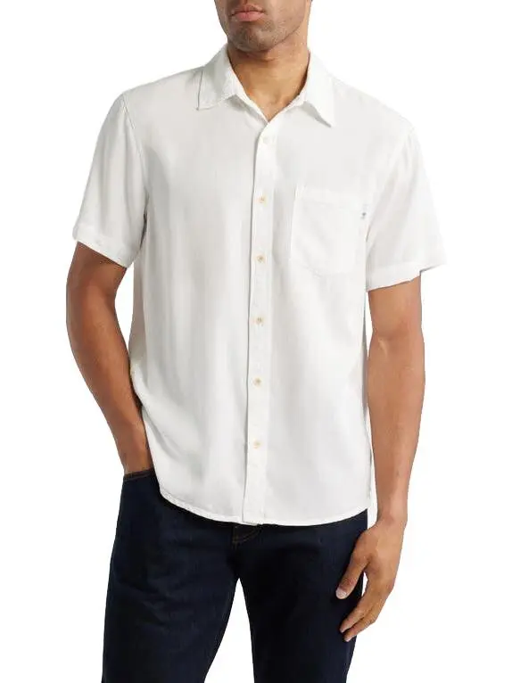 Ag Wesley Short Sleeve Button-up Shirt - Sandy White