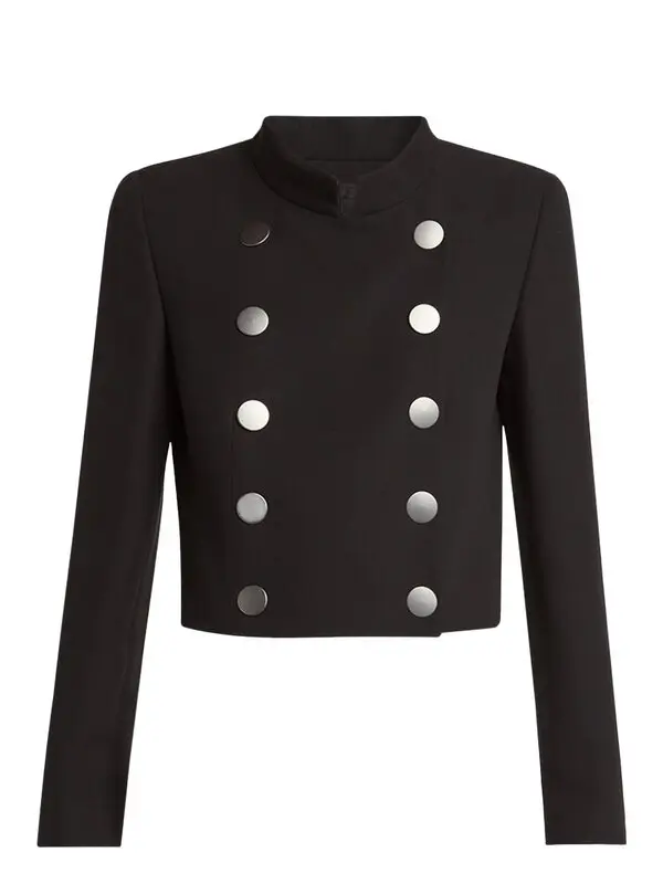 Giorgio Armani Double-breasted Short Jacket - Solid Black
