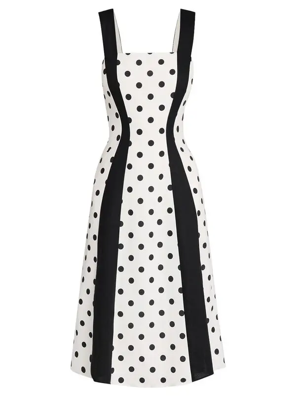 RACHEL ANTONOFF Sloane Colorblock Midi Dress - Polka Dot