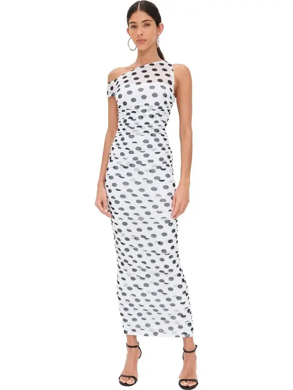 AFRM Biona Polka-dot Maxi Dress - Blanc Dot