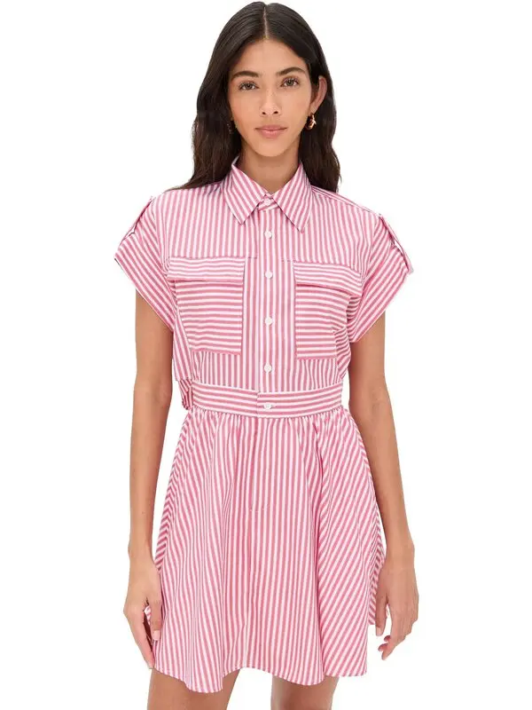 O.P.T Rowe Stripe Mini Dress - Red Stripes
