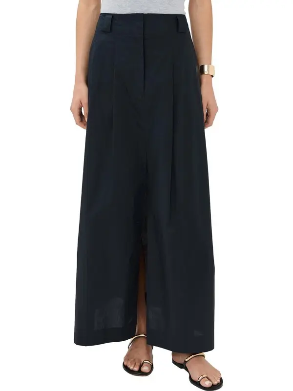 LE BOP Maxi Skirt With Front Slit - Black