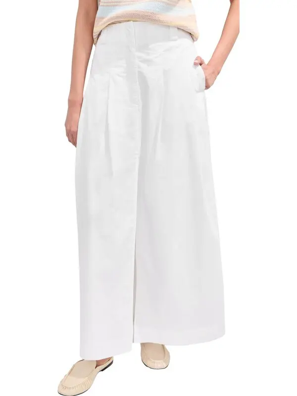 LE BOP Maxi Skirt With Front Slit - White
