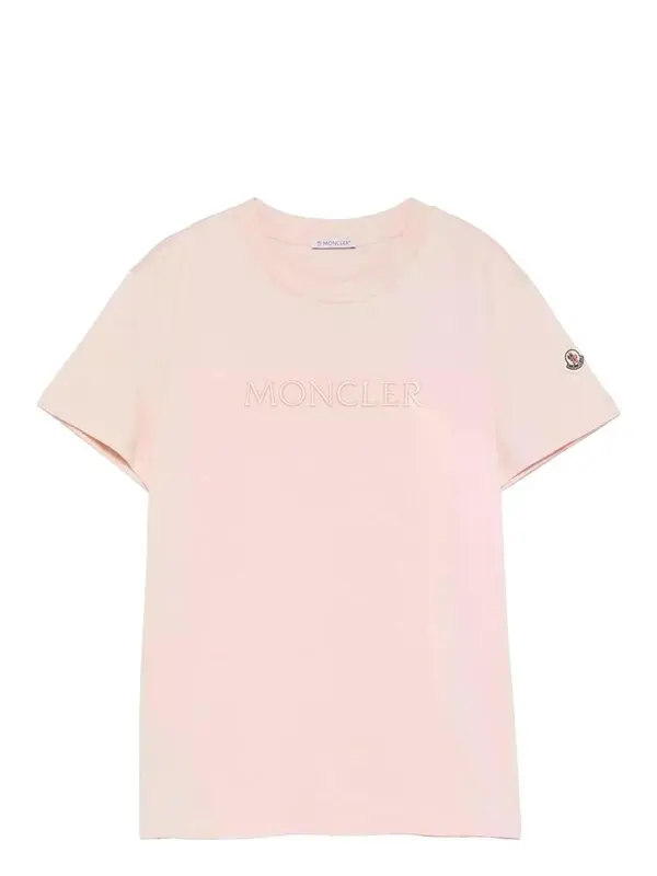 Moncler Logo-embroidered T-shirt - Pink