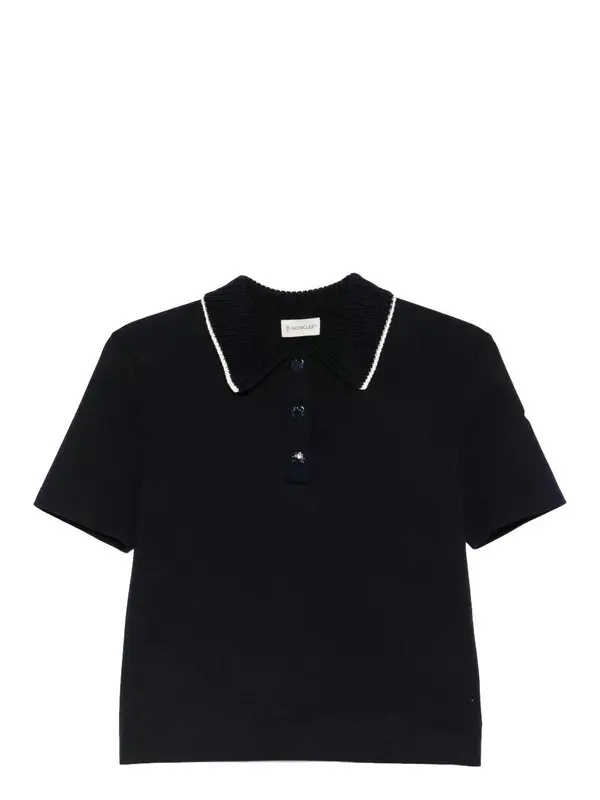 Moncler Knitted Polo Shirt - Blue