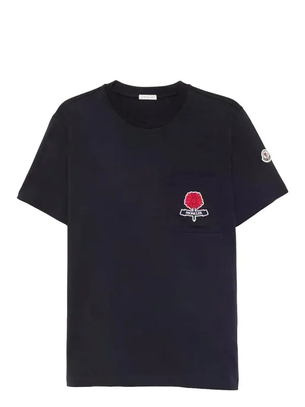 Moncler Logo-embroidered T-shirt - Blue