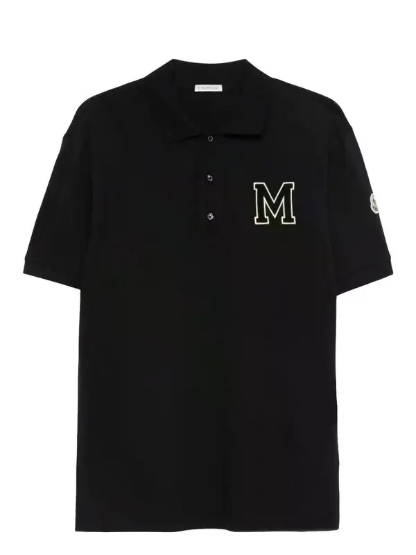 Moncler M-embroidered Polo Shirt - Blue