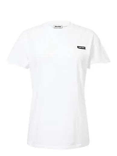 Miu Miu Pack Of Three Cotton-jersey T-shirts - Bianco+bianco+bianco