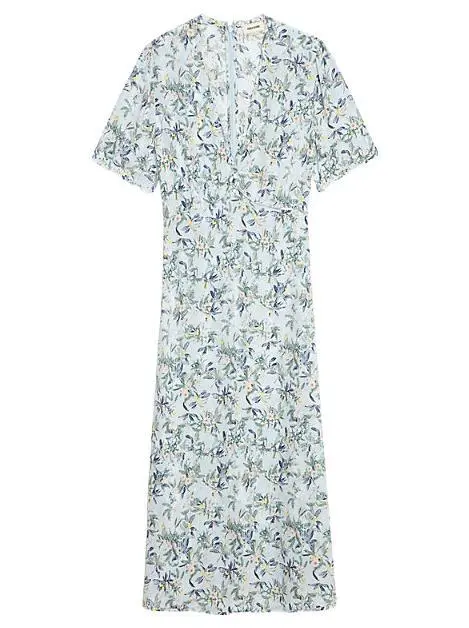 Zadig&Voltaire Floral-print Woven Midi Dress - Cloud