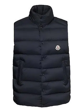 Moncler Nylon-down Gilet With Brand Badge - Blue