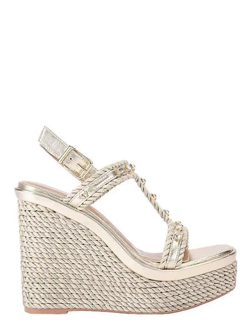 Carvela Sorella Rope Wedge Sandals - Gold