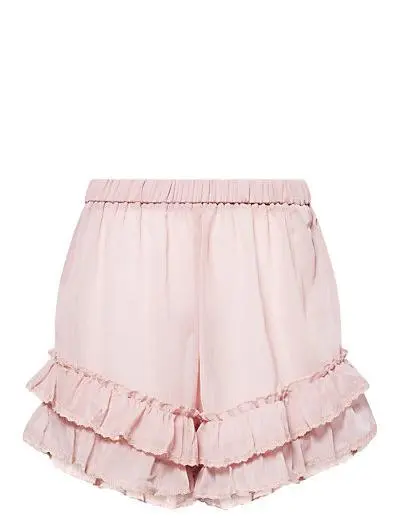 AMY LYNN Relaxed-fit Semi-sheer Chiffon Shorts - Pink