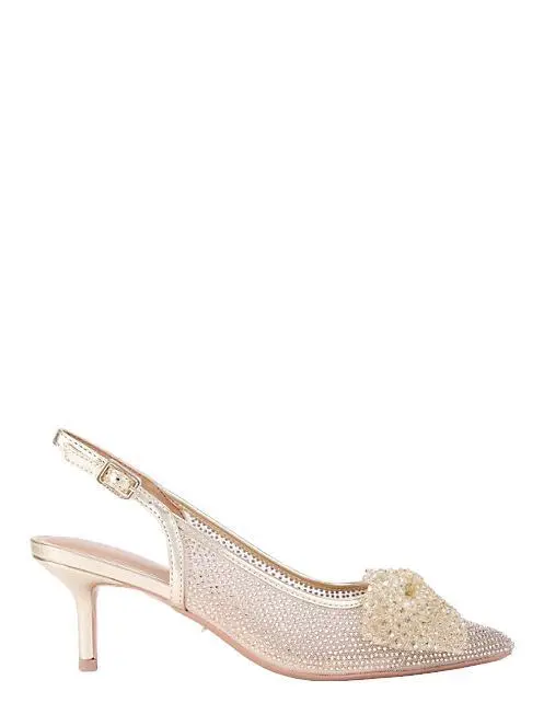 Carvela Chiara Woven Slingback Courts - Gold
