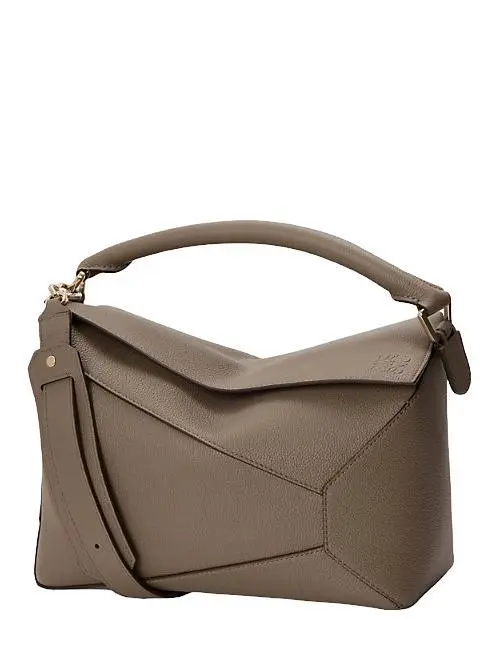 Loewe Puzzle Edge Medium Leather Shoulder Bag - Taupe