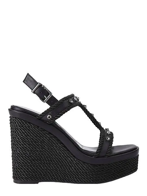 Carvela Sorella Rope Wedge Sandals - Black