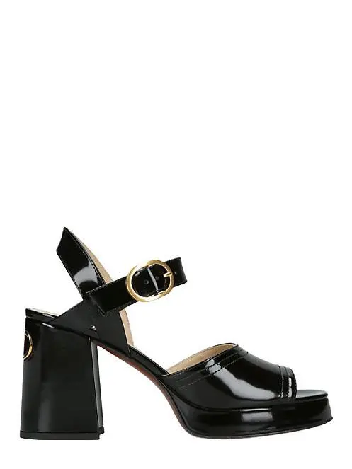 Valentino Garavani Fawcette 100 Leather Heeled Sandals - Black