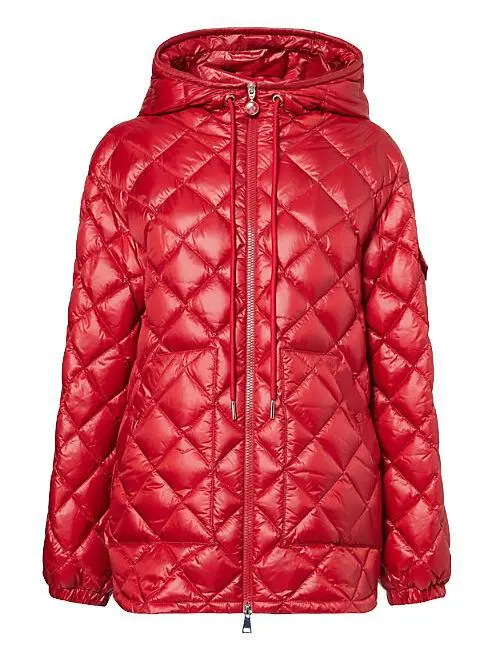 Moncler Relaxed-fit Hooded Shell-down Jacket - Medium Red