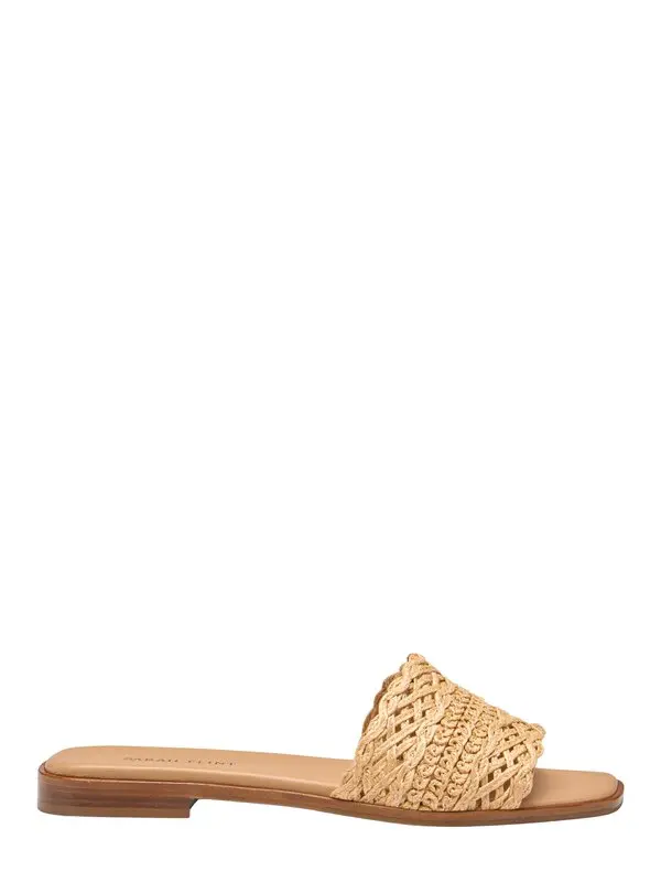 Sarah Flint Lisa Raffia Slides - Almond Raffia