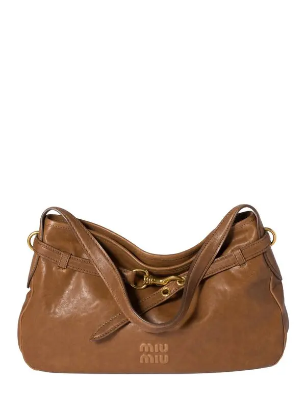 Miu Miu Nappa Leather Shoulder Bag - Oak