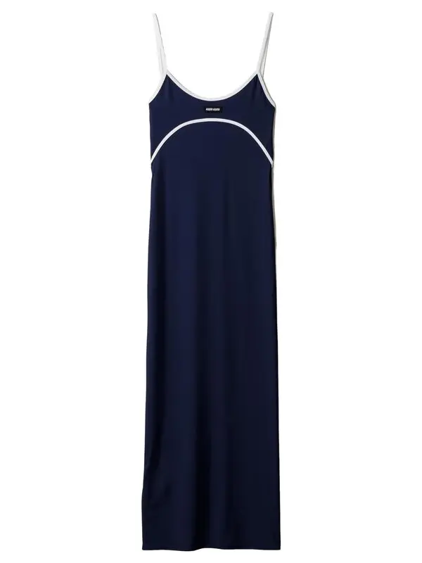 Miu Miu Stretch Jersey Midi-dress - Blue/white