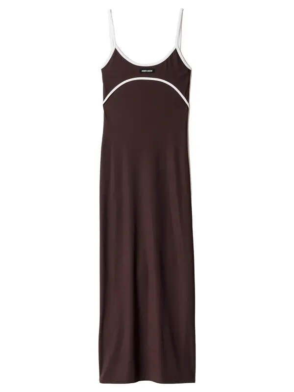 Miu Miu Stretch Jersey Midi-dress - Ebony/white