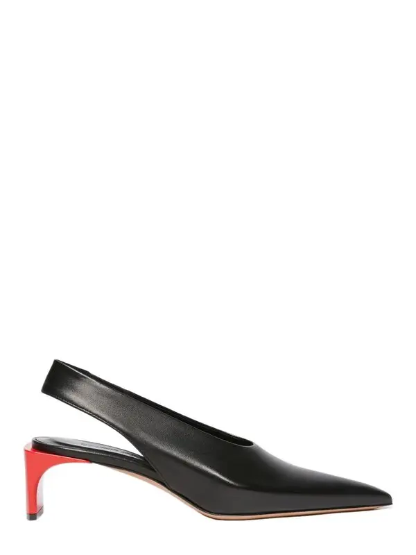 Max Mara Leather Slingbacks - Black