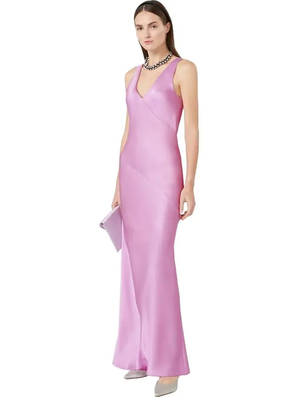 Max Mara Envers Satin Slip Dress - Hydrangea Pink
