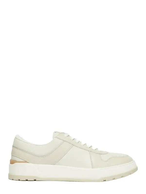Max Mara Low-top Leather Sneakers - Pearl Grey