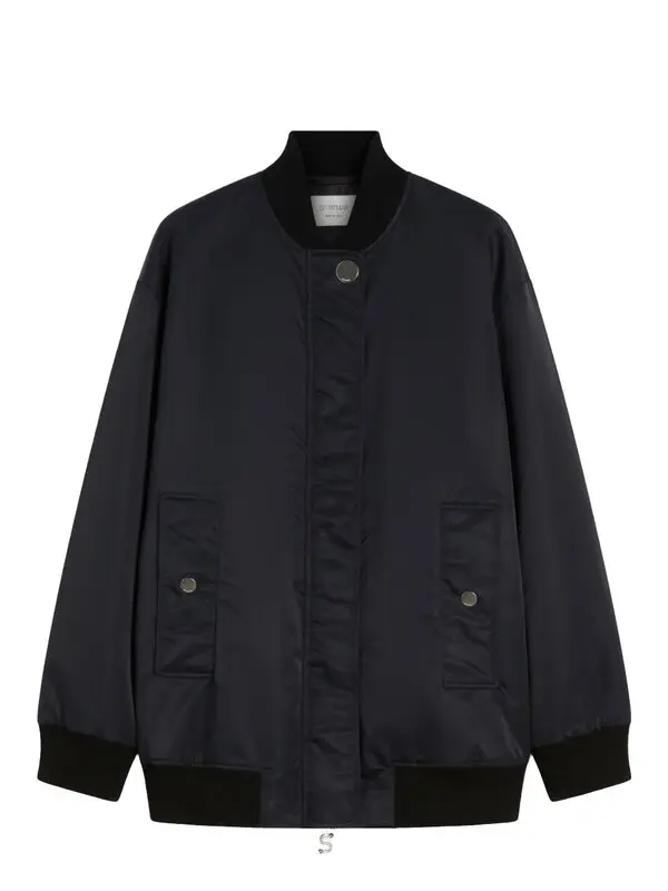 Max Mara Oversized Twill Bomber Jacket - Black