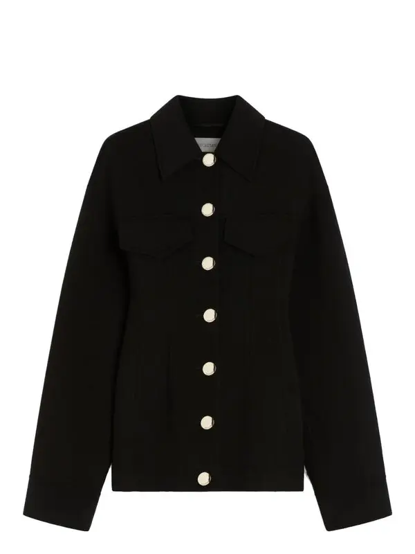 Max Mara Slim-fit Double Wool Pea Coat - Black