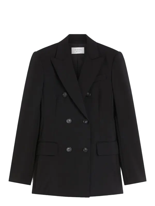 Max Mara Wool Tailored Double-breasted Blazer - Black