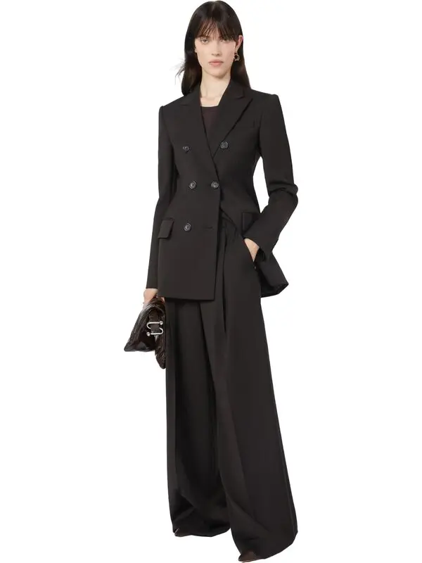 Max Mara Double-breasted Tailored Blazer - Dark Brown