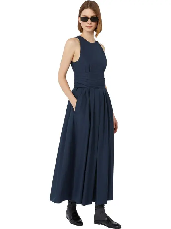 Max Mara Sleeveless Cotton-poplin Maxi Dress - Ultramarine