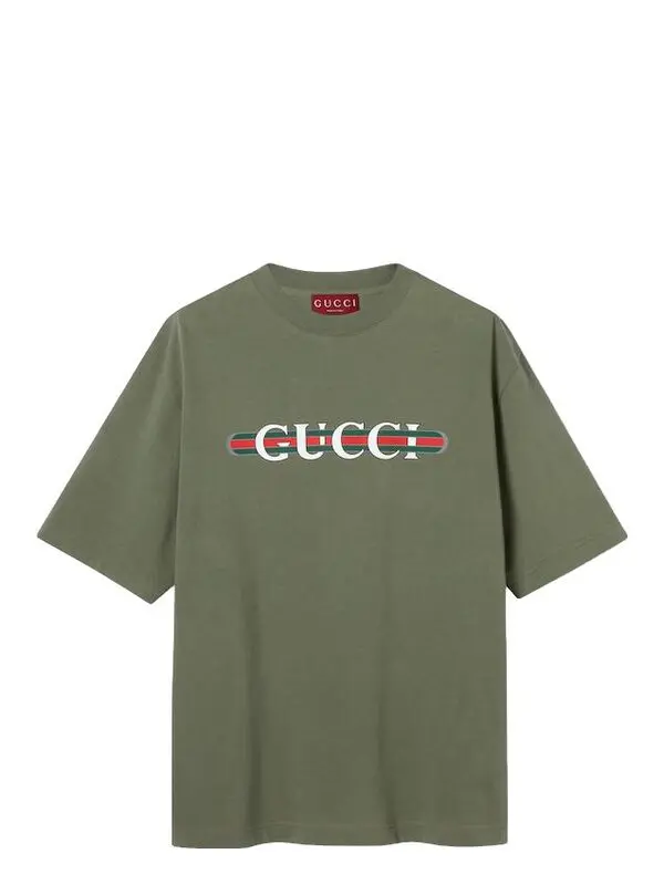 Gucci Heavy Cotton Jersey T-shirt With Print - Green