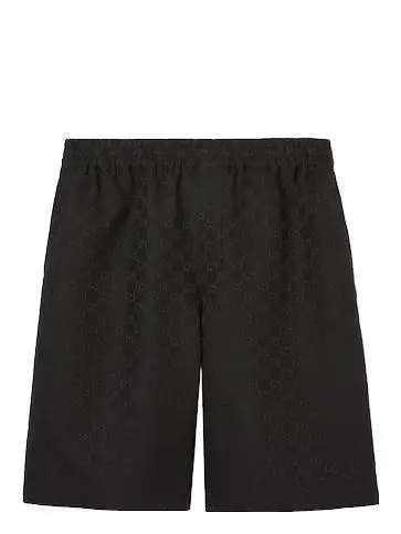 Gucci Gg Canvas Linen Blend Shorts - Black
